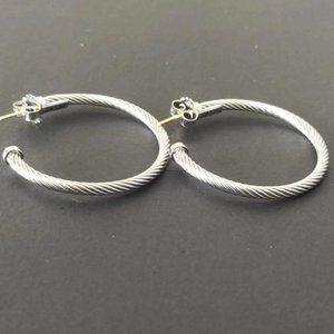 David Yurman | Jewelry | David Yurman Cable Hoop Earrings In Sterling ...